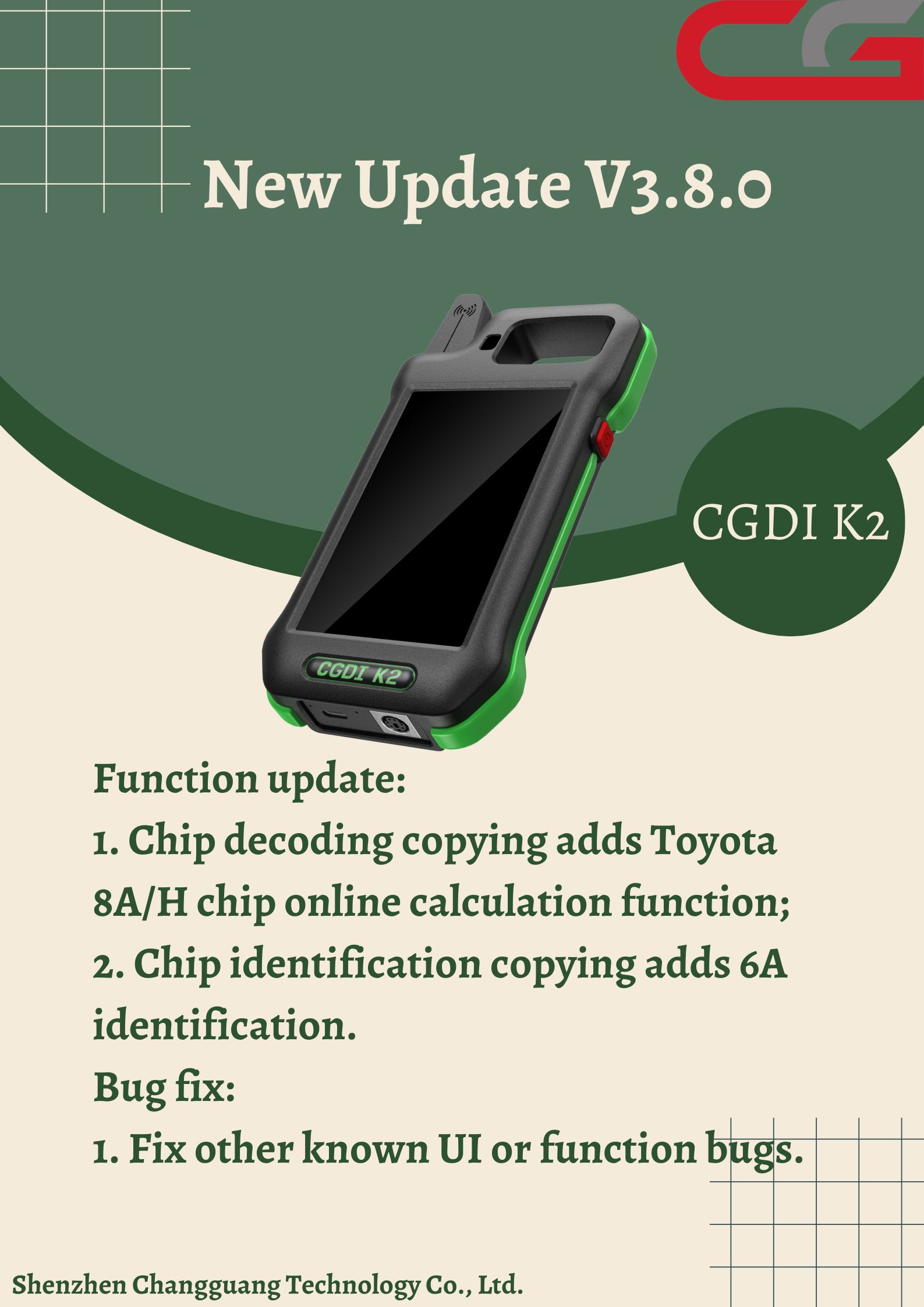 CGDI K2 Smart Key Tool V3.8.0 Update